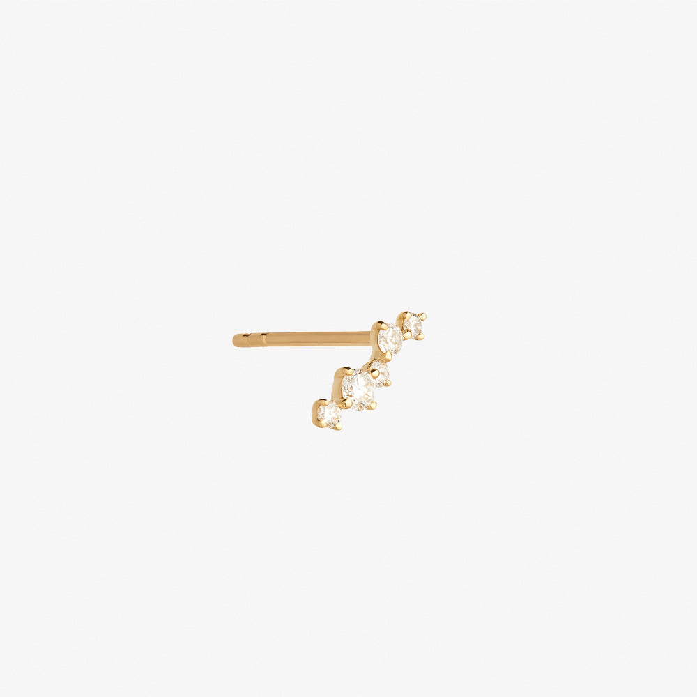 Ruifier 18ct yellow gold scintilla alpha ray 5 diamond stud earring (s ...