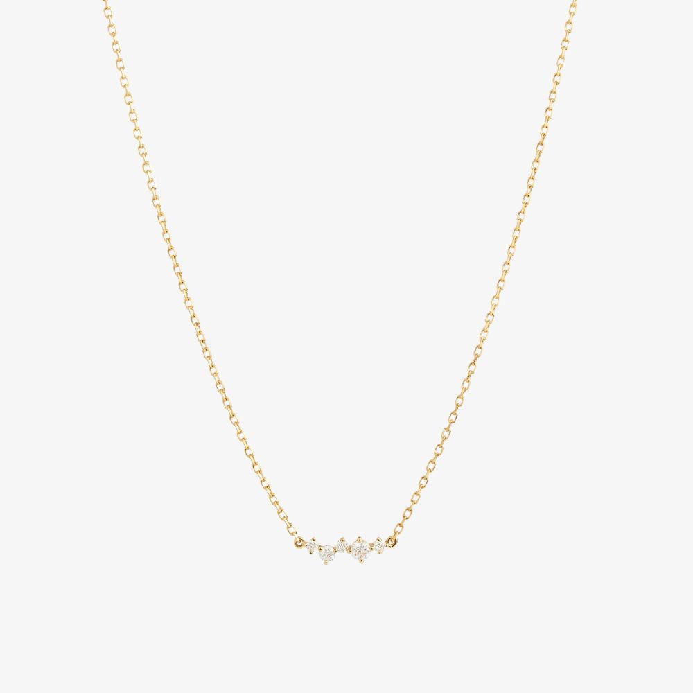 Ruifier 18ct yellow gold Scintilla Alpha Ray 5 diamond chain necklace ...